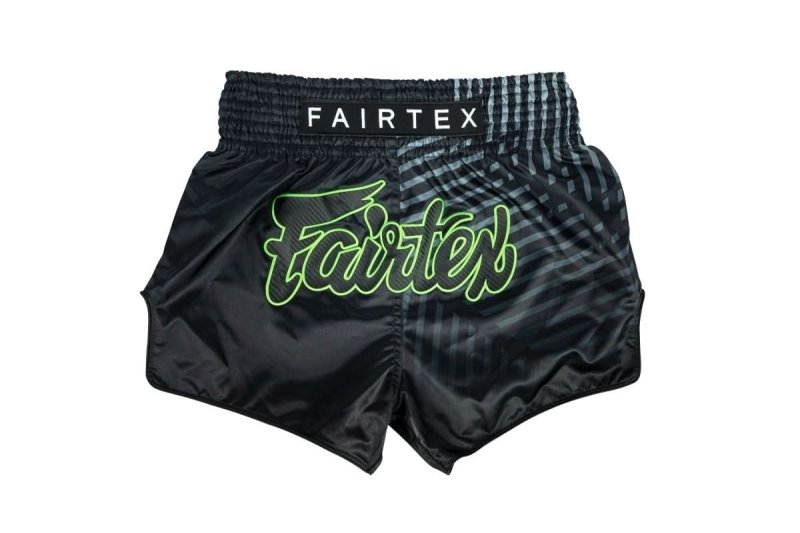 Fairtex "Racer" Black Slim Cut Muay Thai Boxing Shorts